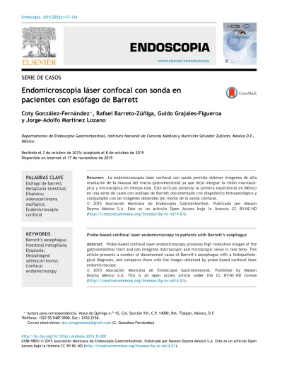 Endomicroscopia láser confocal con sonda en pacientes con esófago de ...