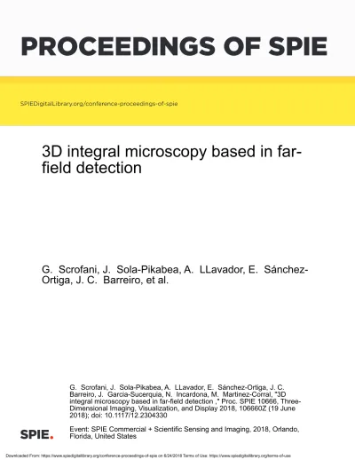 3D Integral Microscopy based in far-field detection