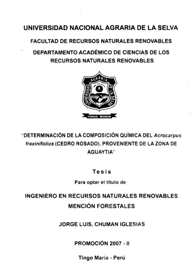 Determinación de la composición química del Acrocarpus fraxinifolius ...