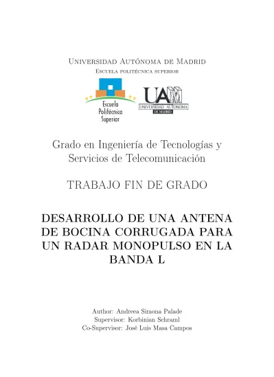 Development of a corrugated horn antenna for monopulse radar at L-Band
