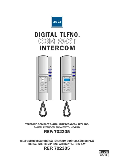 DIGITAL TLFNO. INTERCOM COMPACT AUX1 AUX2 TELEFONO COMPACT DIGITAL ...