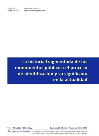 La historia fragmentada de los monumentos públicos: el proceso de ...