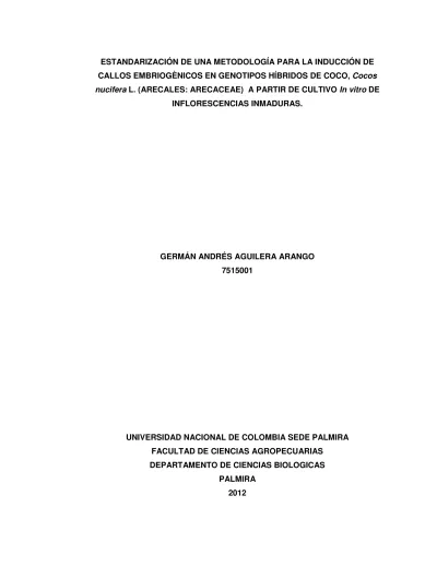 Estandarización de una metodología para la inducción de callos ...