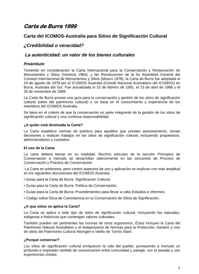 Carta del ICOMOS-Australia para Sitios de Significación Cultural