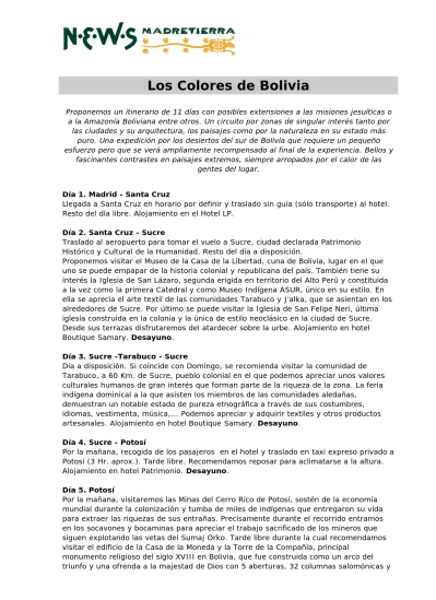 Los Colores de Bolivia