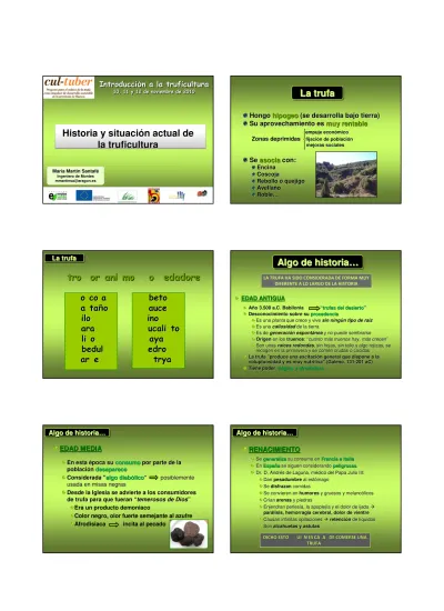 La trufa. La trufa. Historia y situación n actual de la truficultura ...