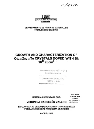 Growth Defects - Crystal Growth of bulk CZT crystal