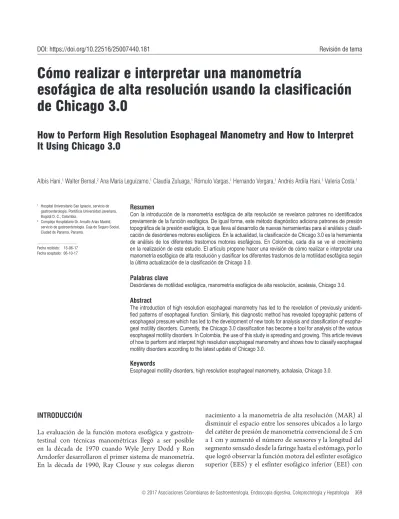 Cómo realizar e interpretar una manometría esofágica de alta resolución ...