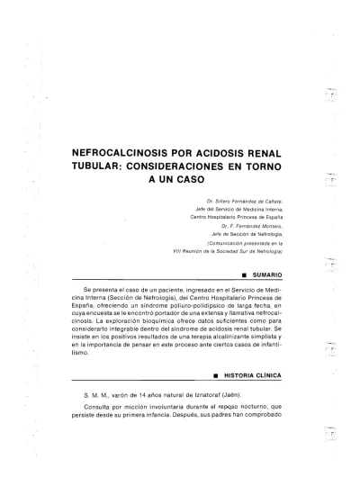 NEFROCALCINOSIS POR ACIDOSIS RENAL TUBULAR: CONSIDERACIONES EN TORNO A ...