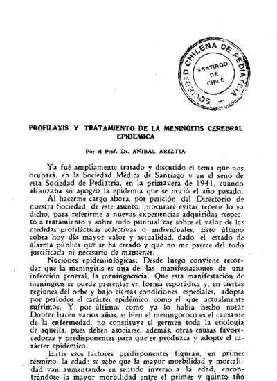 Profilaxis y tratamiento de la meningitis cerebral epidémica