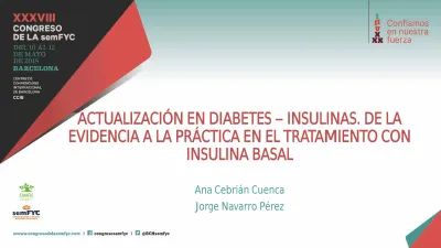 ACTUALIZACIÓN EN DIABETES INSULINAS. DE LA EVIDENCIA A LA PRÁCTICA EN ...
