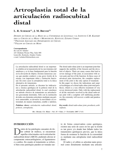 Dentro de las patologías causantes de dolor. Artroplastia total de la ...