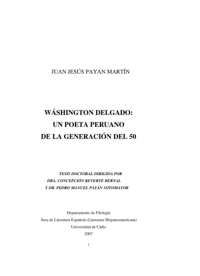 LA GENERACIÓN DEL 50 - WÁSHINGTON DELGADO: UN POETA PERUANO DE LA ...