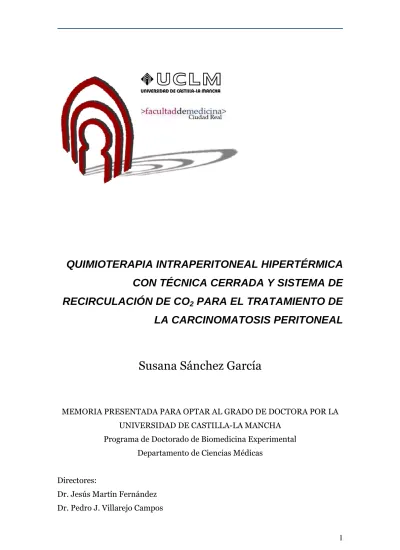 Quimioterapia intraperitoneal hipertérmica con técnica cerrada y ...