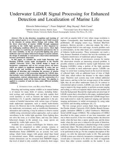 Underwater LiDAR Signal Processing for Enhanced Detection and ...