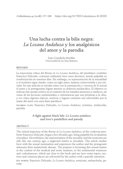 Una lucha contra la bilis negra: La Lozana Andaluza y los analgésicos ...