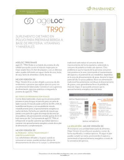 TR90 SUPLEMENTO DIETARIO EN POLVO PARA PREPARAR BEBIDA A BASE DE ...