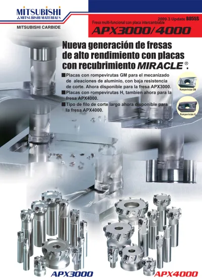 APX3000/4000. Nueva generación de fresas de alto rendimiento con placas ...