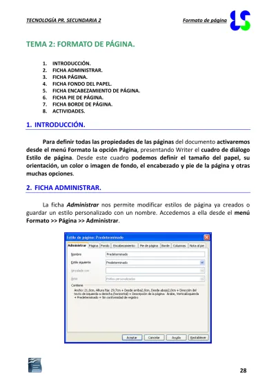 TEMA 2: FORMATO DE PÁGINA.