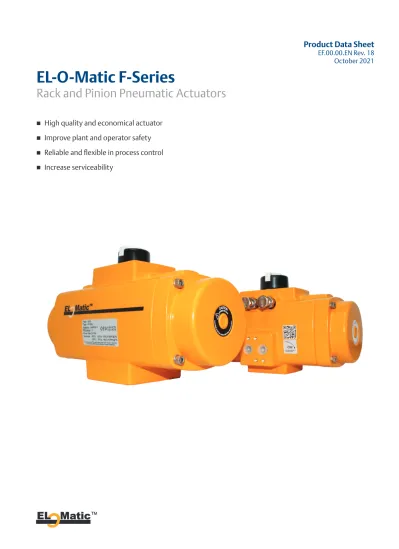 EL-O-Matic F-Series Rack and Pinion Pneumatic Actuators