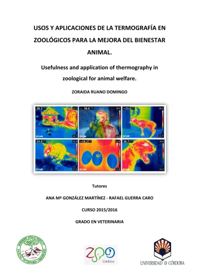 USOS Y APLICACIONES DE LA TERMOGRAFÍA EN ZOOLÓGICOS PARA LA MEJORA DEL ...