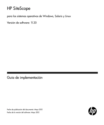 HP SiteScope. Guía de implementación. para los sistemas operativos de ...