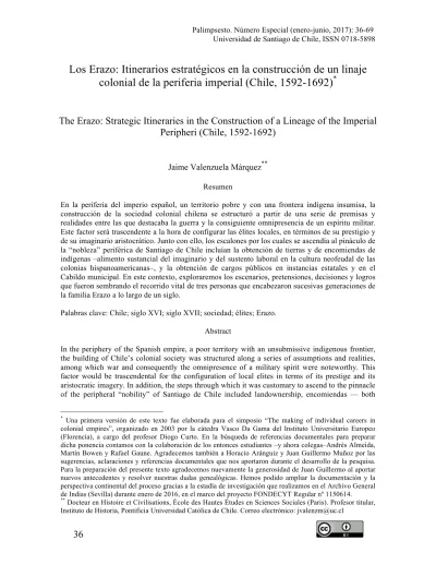 Vista de Los Erazo: Itinerarios estratégicos en la construcción de un ...