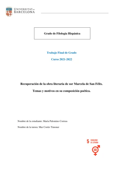 Texto 3: Romance - Composiciones de sor Marcela de San Félix
