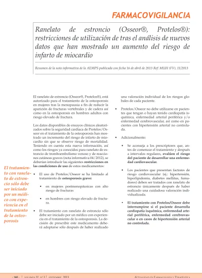 FARMACOVIGILANCIA. El tratamiento. sólo debe ser iniciado por un médico ...