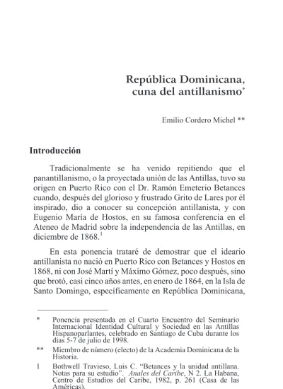 República Dominicana, cuna del antillanismo