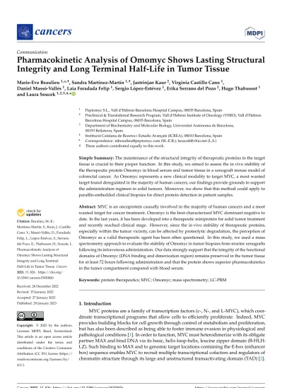 Pharmacokinetic Analysis of Omomyc Shows Lasting Structural Integrity ...