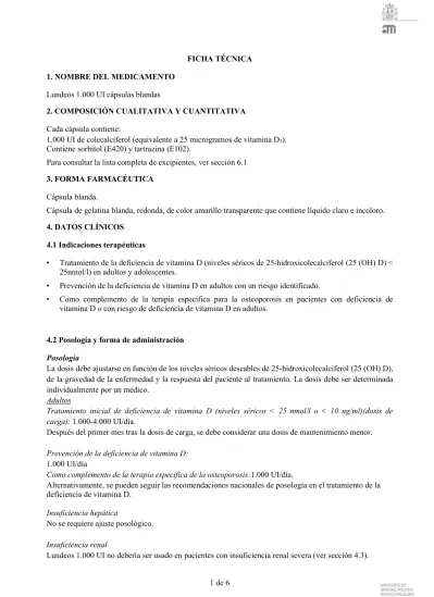 FICHA TÉCNICA 1. NOMBRE DEL MEDICAMENTO. Lundeos UI cápsulas blandas 2 ...