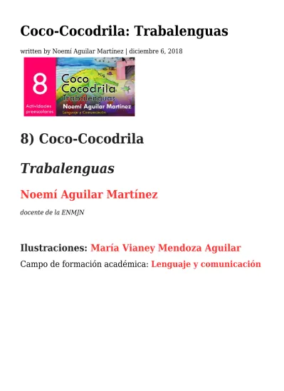 Coco-Cocodrila: Trabalenguas