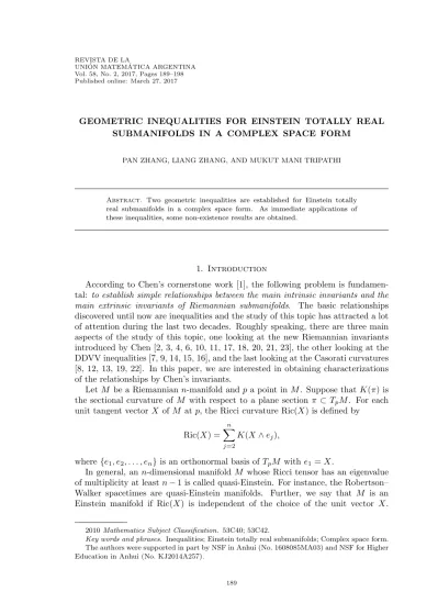 Geometric inequalities for Einstein totally real submanifolds in a ...