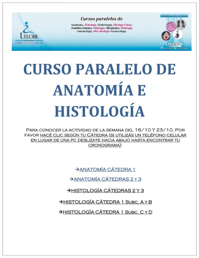CURSO PARALELO DE ANATOMÍA E HISTOLOGÍA