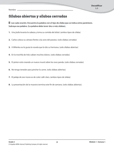 Sílabas abiertas y sílabas cerradas