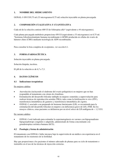 GONAL-f 450 UI/0,75 ml (33 microgramos/0,75 ml) solución inyectable en ...