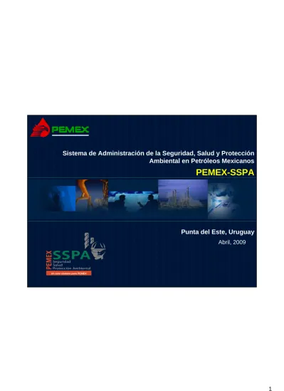 PEMEX-SSPA. Sistema de Administración de la Seguridad, Salud y ...