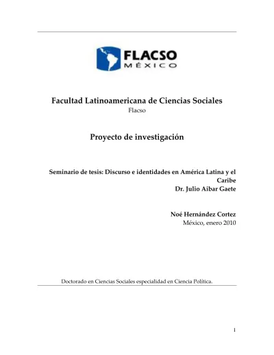 Facultad Latinoamericana de Ciencias Sociales. Proyecto de investigación