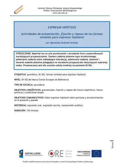 EXPRESAR HIPÓTESIS. Actividades de presentación, fijación y repaso de ...