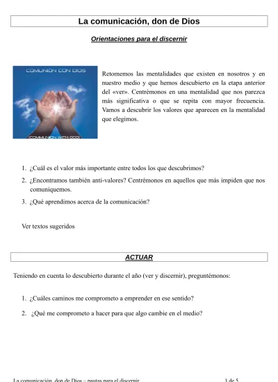 La comunicación, don de Dios