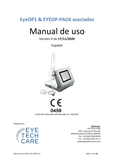 Preparación del material - EyeOP1 & EYEOP-PACK asociados. Manual de uso ...