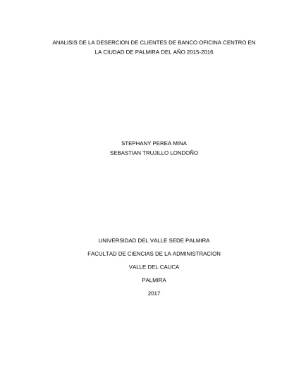 CAPITULO II: CAUSAS DE DESERCIÓN DE CLIENTES DEL BANCO