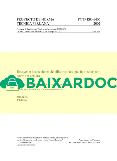 PROYECTO DE NORMA PNTP ISO 6406 TÉCNICA PERUANA Ensayos e inspecciones ...