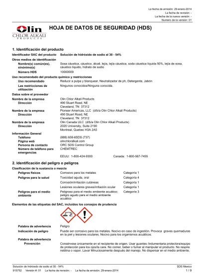 HOJA DE DATOS DE SEGURIDAD (HDS)