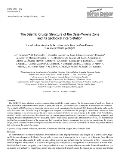 The seismic crustal structure of the Ossa-Morena zone and its ...