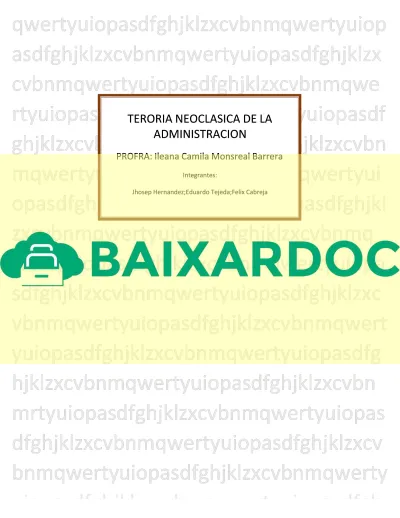 TEORIA NEOCLASICA DE LA ADMINISTRACION