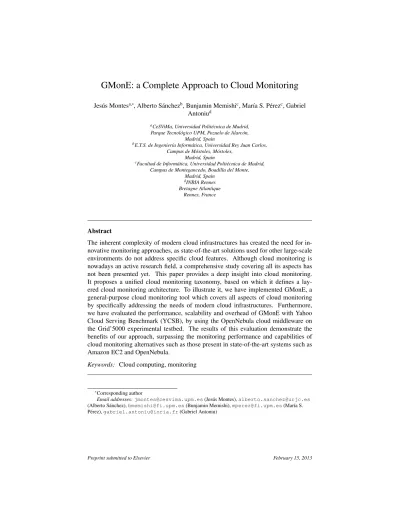 GMonE: a complete approach to cloud monitoring