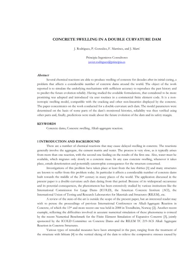 Concrete Swelling in a Double Curvature Dam