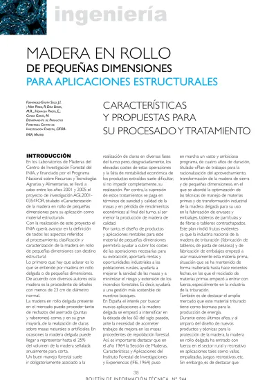 MADERA EN ROLLO DE PEQUEÑAS DIMENSIONES PARA APLICACIONES ESTRUCTURALES